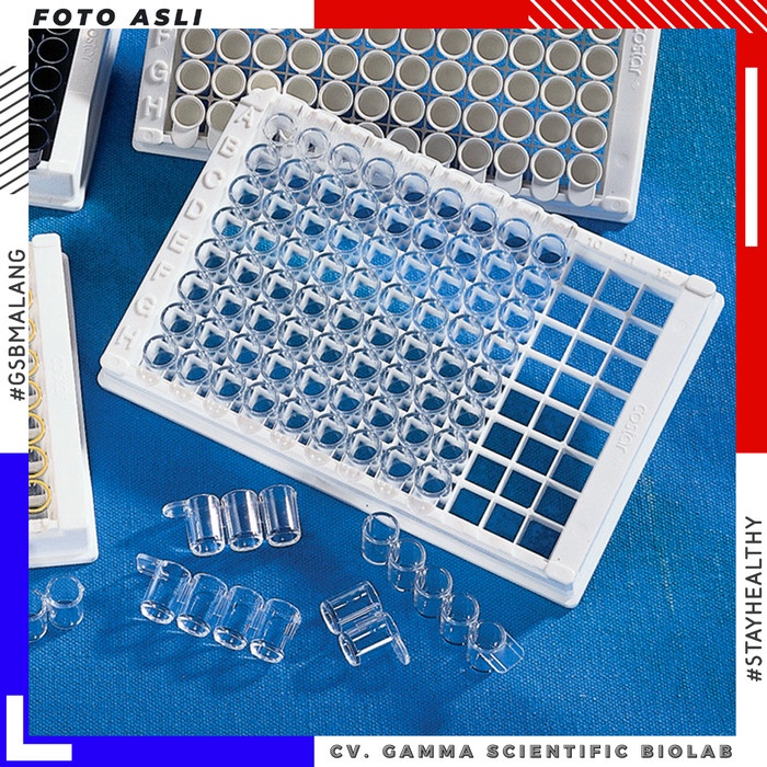 Jual 96Well Clear Polystyrene High Bind Stripwell Microplate without ...