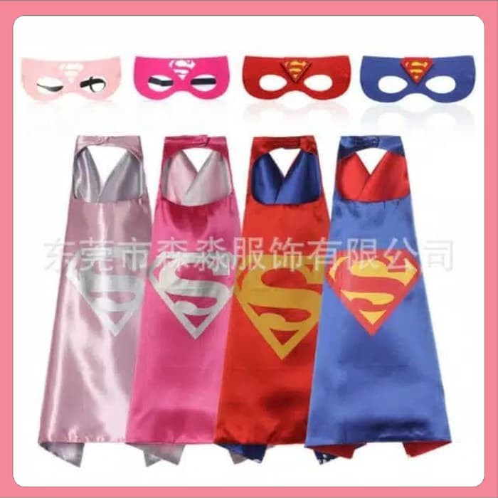 Jual Kostum Cape Mask Jubah Superhero Topeng Spiderman Supergirl Anak ...