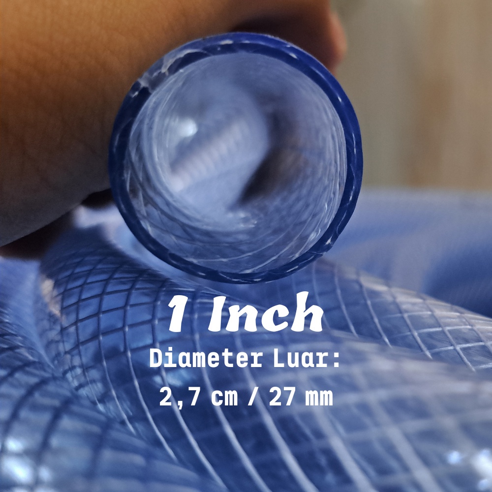 Jual Selang Air Kristal Bening 1/2 5/8 3/4 1 inch Permeter - Selang Cuci Motor Serat Benang ...