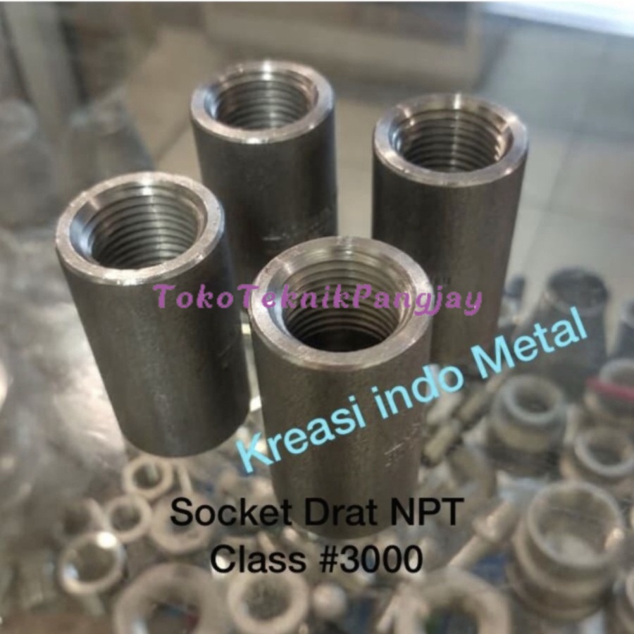 Jual 1/4 inch Socket Class 3000 Drat NPT / Sock / Coupling ( Besi ...