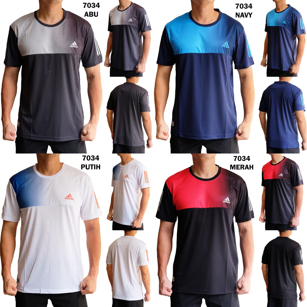 Jual Baju Training Pria 7034 Kaos Olahraga Sport Lari Voli Tenis Gym ...