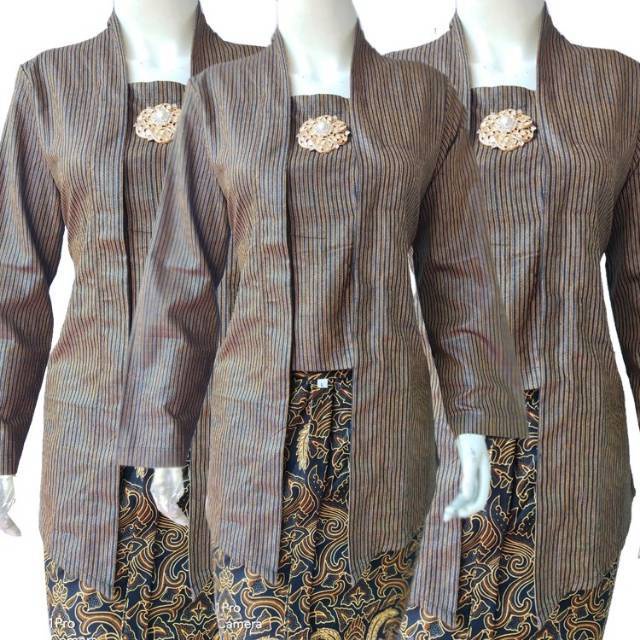 Jual Lurik kebaya lurik kutubaru wanita kebaya lurik cewek tenun alusan modern jumbo warna hitam ...