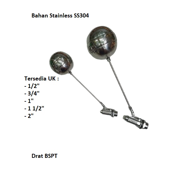 Jual Floating Valve Tangki / Pelampung Tangki 1/2" Stainless SS 304 ...