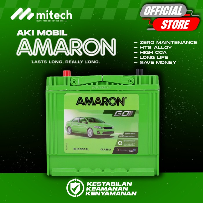 Jual Aki Mobil Amaron GO 55D23L Aki Kering 12v / 60Ah | Shopee Indonesia