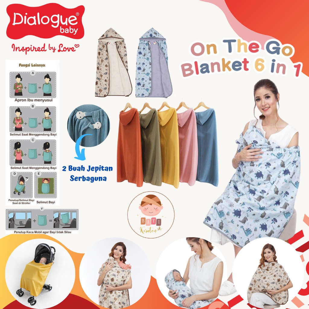 Jual Dialogue Selimut Bayi Baby On The Go Blanket 6 in 1 Multifungsi 6 Function | Shopee Indonesia