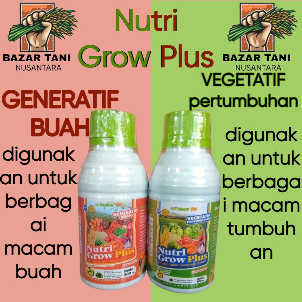 Jual NUTRIGROW PLUS 500ML // NUTRIGROW PLUS PERTUMBUHAN PEMBUAHAN PUPUK CAIR BMM NUTRIGRO ppc ...