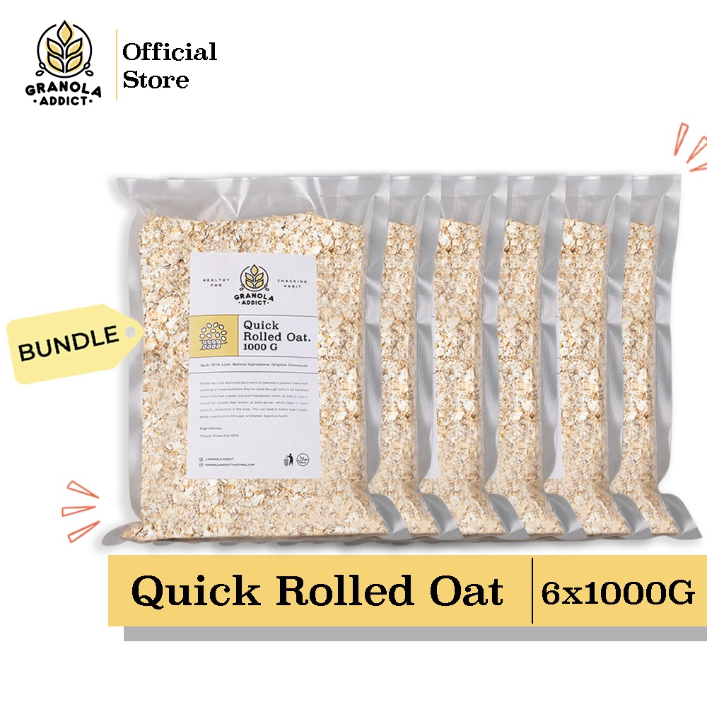 Jual Granola Addict - PAKET ISI 6 QUICK / INSTANT Rolled Oat 1KG ...