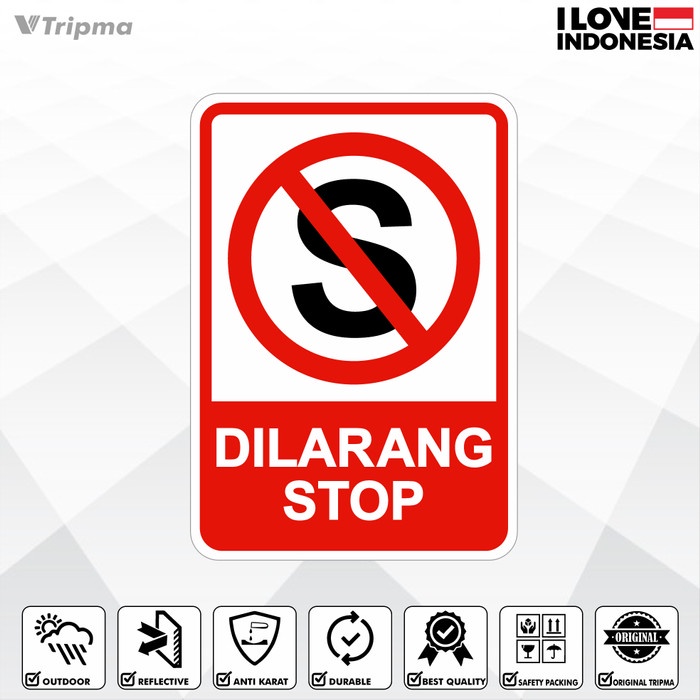 Jual Rambu Dilarang Stop 35cm x 50cm Plat Alumunium | Shopee Indonesia