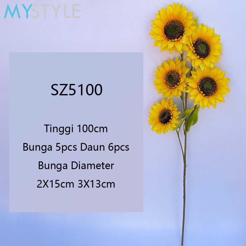 Jual MYSTYLE BUNGA MATAHARI PANJANG SZ5100 1 TANGKAI 5 CABANG 100 CM ...