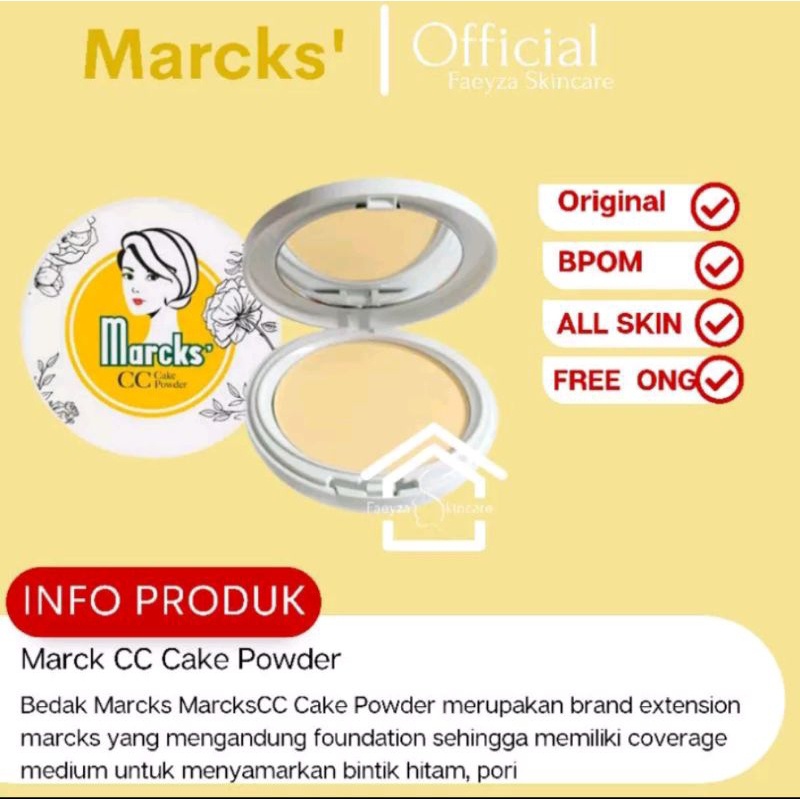 Jual Bedak Padat Marcks' CC cake Powder (warm beige, natural beige ...