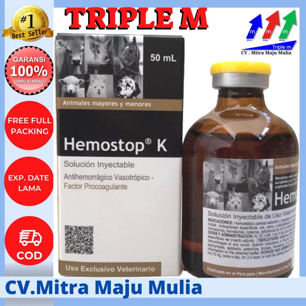 Jual HEMOSTOP K 50 ml - Obat Anti Pendarahan Penggumpalan Hewan Sapi ...