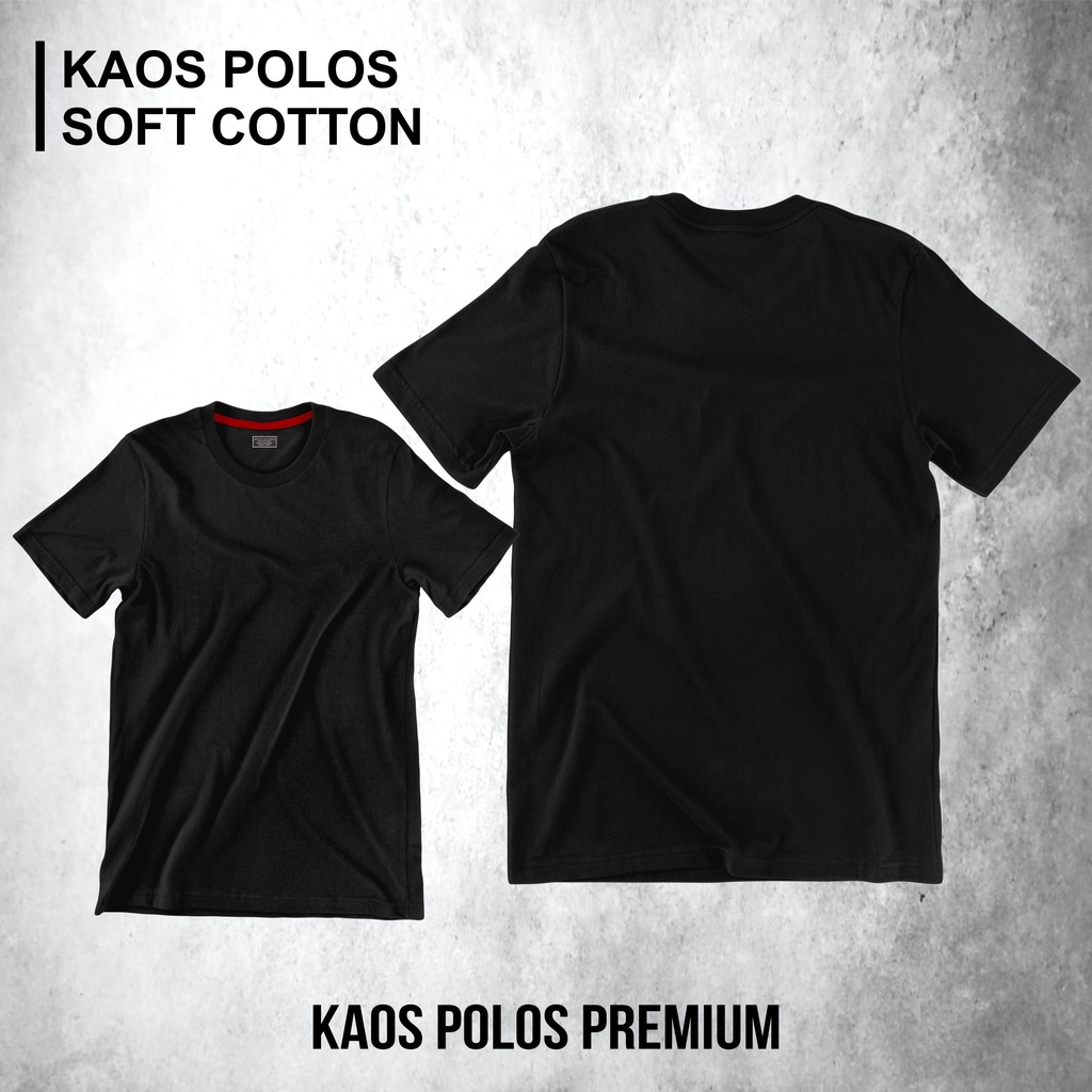 Jual KAOS POLOS HITAM SOFT COTTON CVC 24s PREMIUM MURAH BAGUS | Shopee ...
