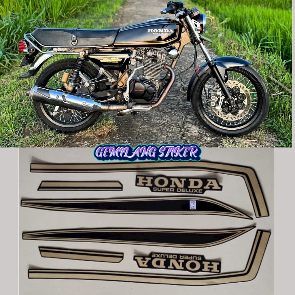 Jual Striping Decal Polet Sticker honda gl 100 gl100 gold hitam list ...
