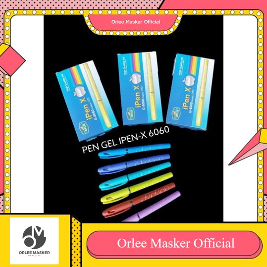 Jual bolpoin GEL, iPen X Orlee/ bolpoin gel ink Orlee 1 lusin (isi 12 ...