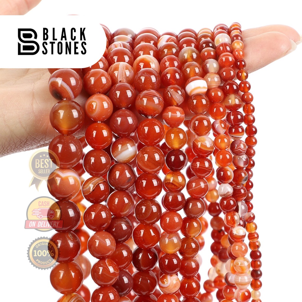 Jual Manik-manik Batu Alam bahan Gelang Bracelet 6mm asli blackstones ...