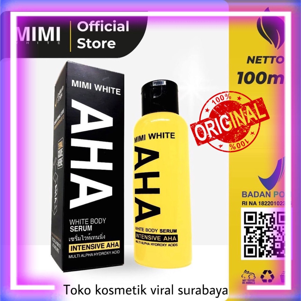 Jual MIMI WHITE 100 ML AHA Mimi Brightening & Whitening Booster Body ...