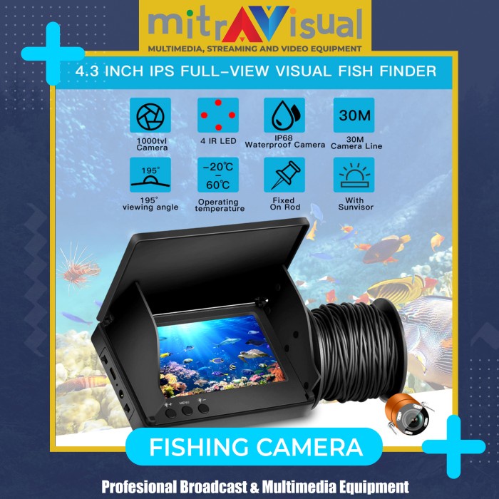 Jual 43 Inch HD Fish Finder Underwater Fishing Camera Night Vision ...