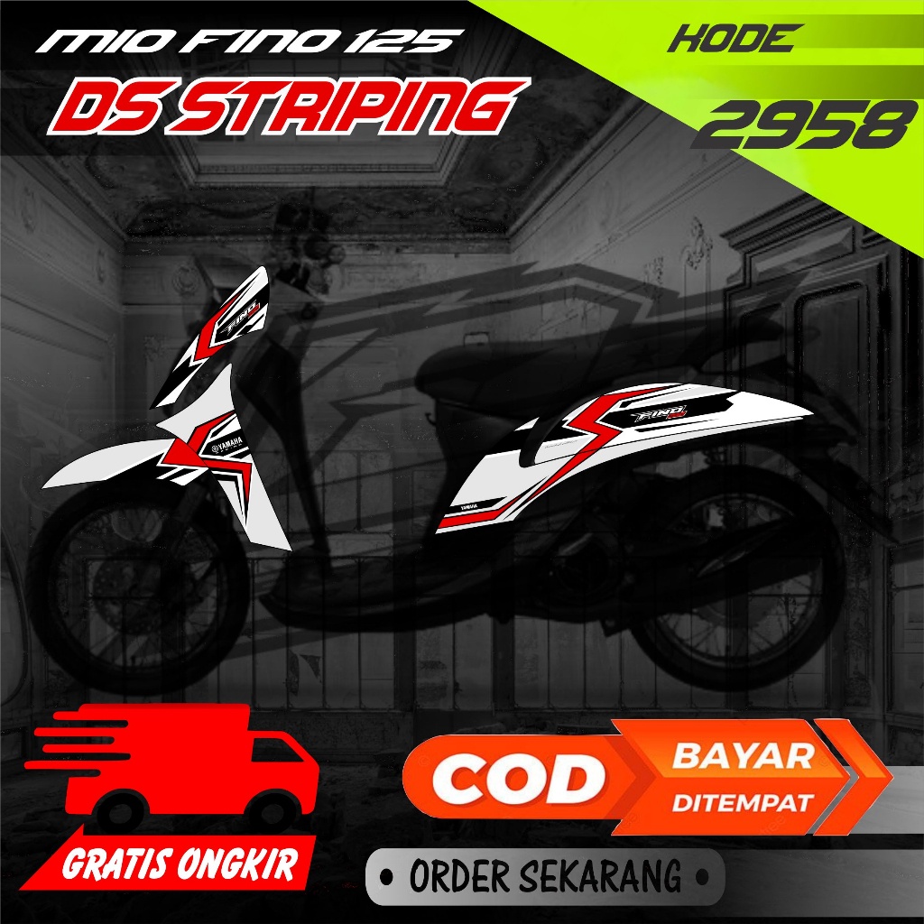 Jual OS 2958 Stiker Striping Mio FINO 125 FRANDE Grafik Simpel Warna ...