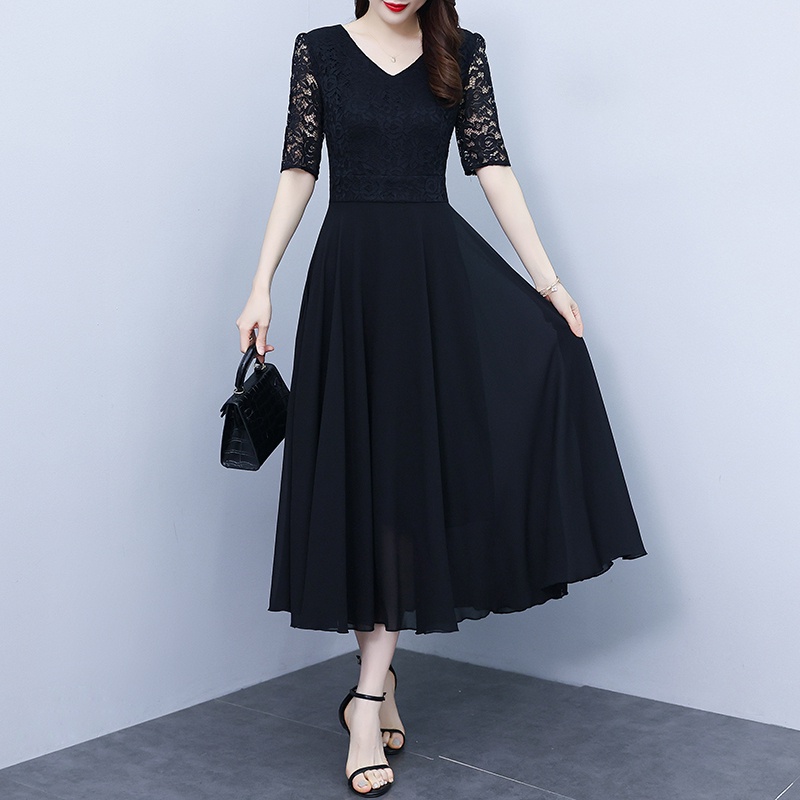 Jual 【Ready Stock 】Dress Pesta Hitam Mewah Elegan Korea Premium/Dress ...