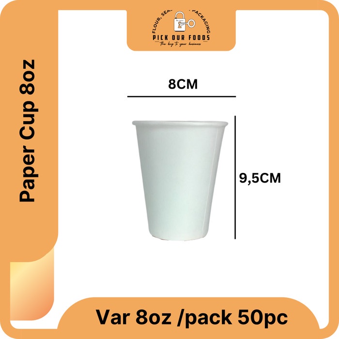 Jual Paper Cup Hot 8oz | Gelas kopi 8oz | Cup 8oz | Gelas kertas | Cup Hot isi 50pcs | Shopee ...