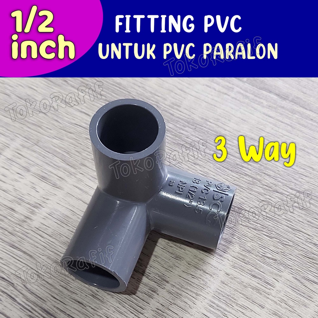 Jual Fitting Pipa PVC 1/2 inch , 3 Way, 4 Way, Knee, Tee Abu-abu | Shopee Indonesia