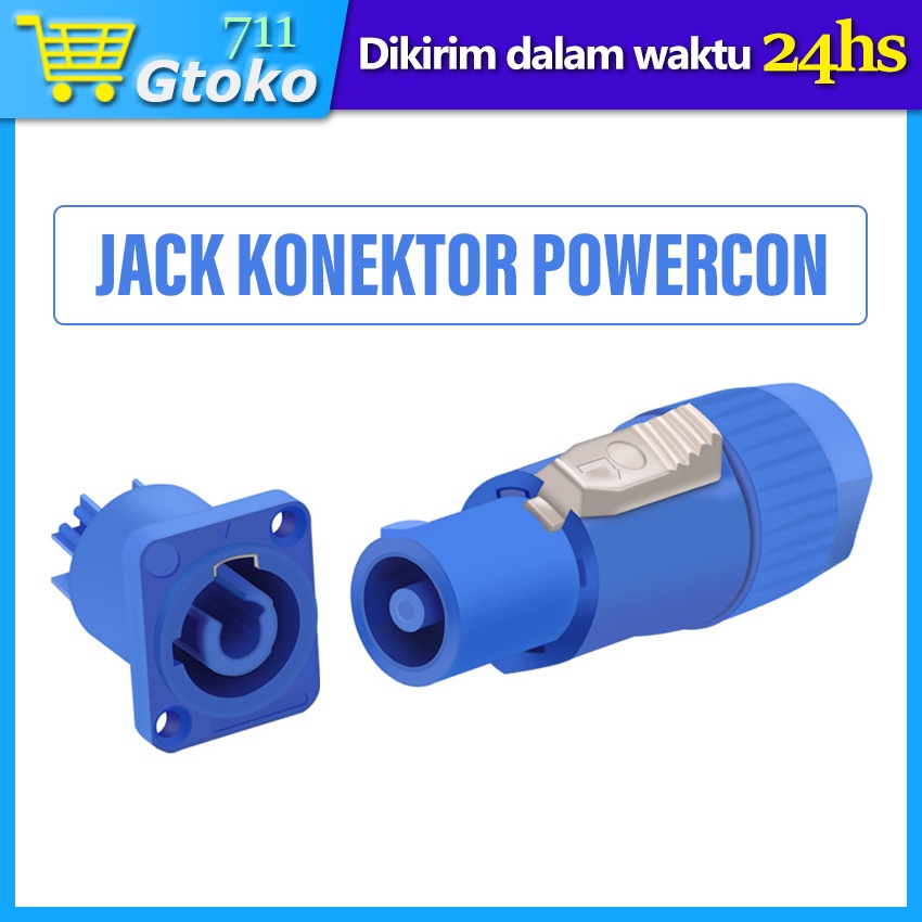 Jual Jack Connector Powercon Biru Soket Powercon Jek Konektor Powercon ...