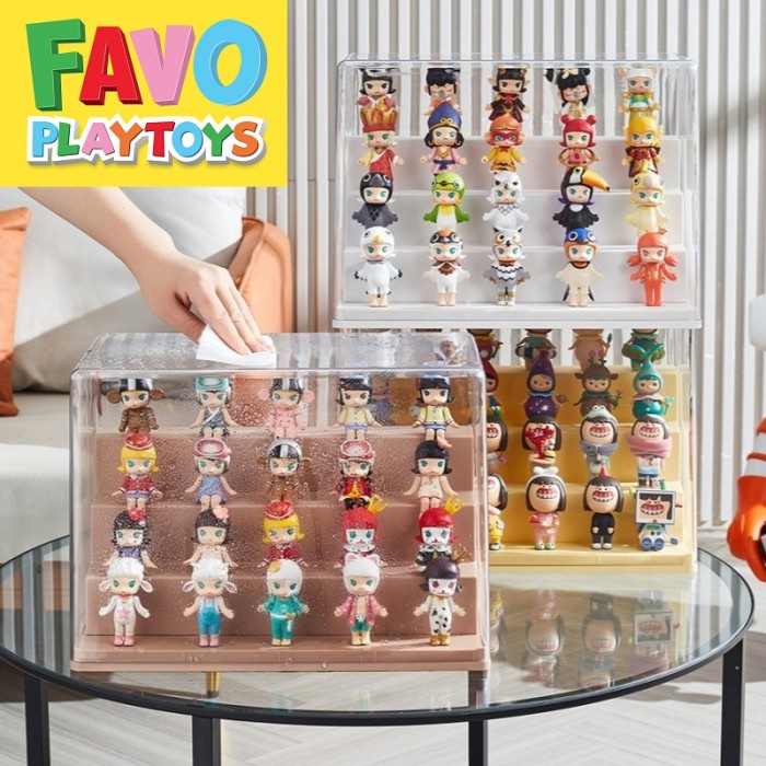 Jual Clear Acrylic Display Blind Box Storage Stand Case With 4 Ladder ...