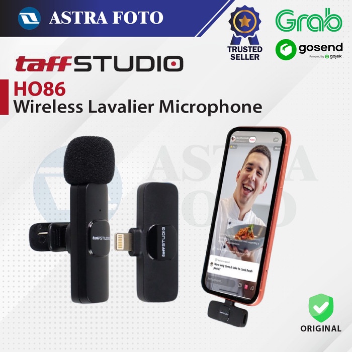 Jual TaffSTUDIO Wireless Mic Lavalier Microphone Vlogger Lightning iOS ...