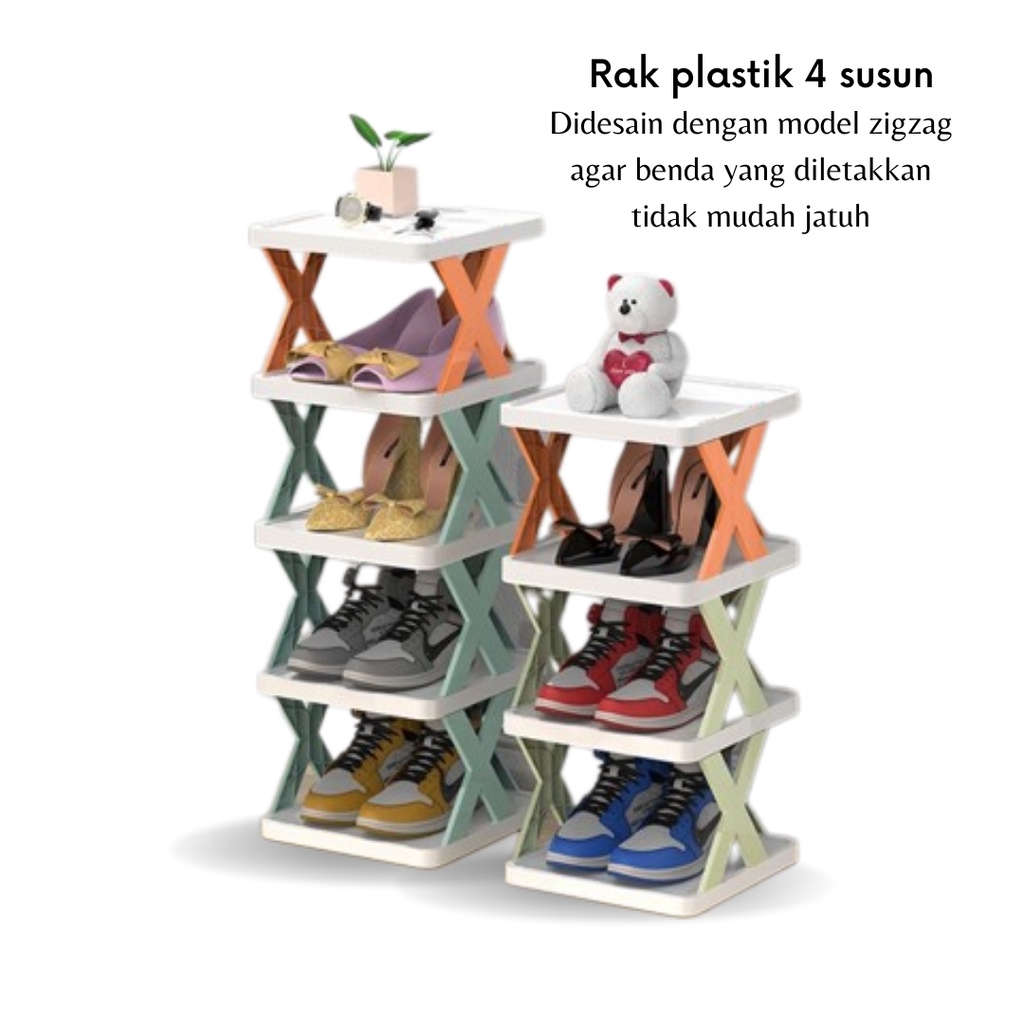 Jual ADZ -G412- Rak Sepatu 4 Susun Plastic - Tempat Sandal Sepatu Rak ...