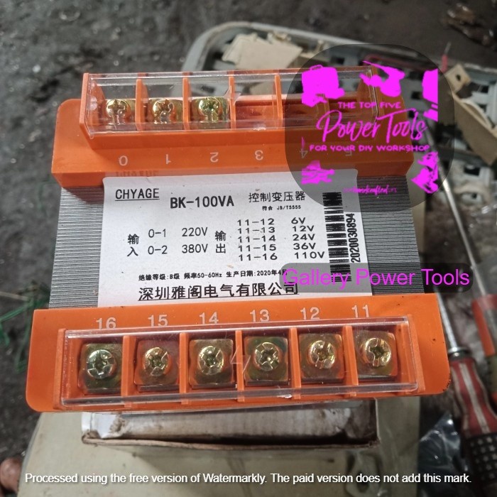 Jual Trafo Step down 100va Tranformer BK 100VA input 220 & 380 output 6V,12V,24V,36V,110V for ...