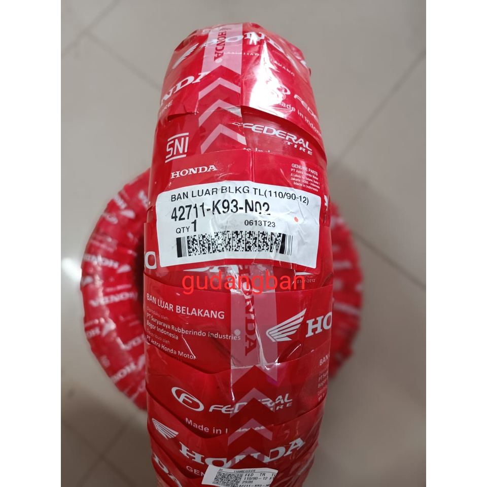 Jual Ban Motor Federal FT293 110 90 12 ORIGINAL Astra Honda Motor AHM ...