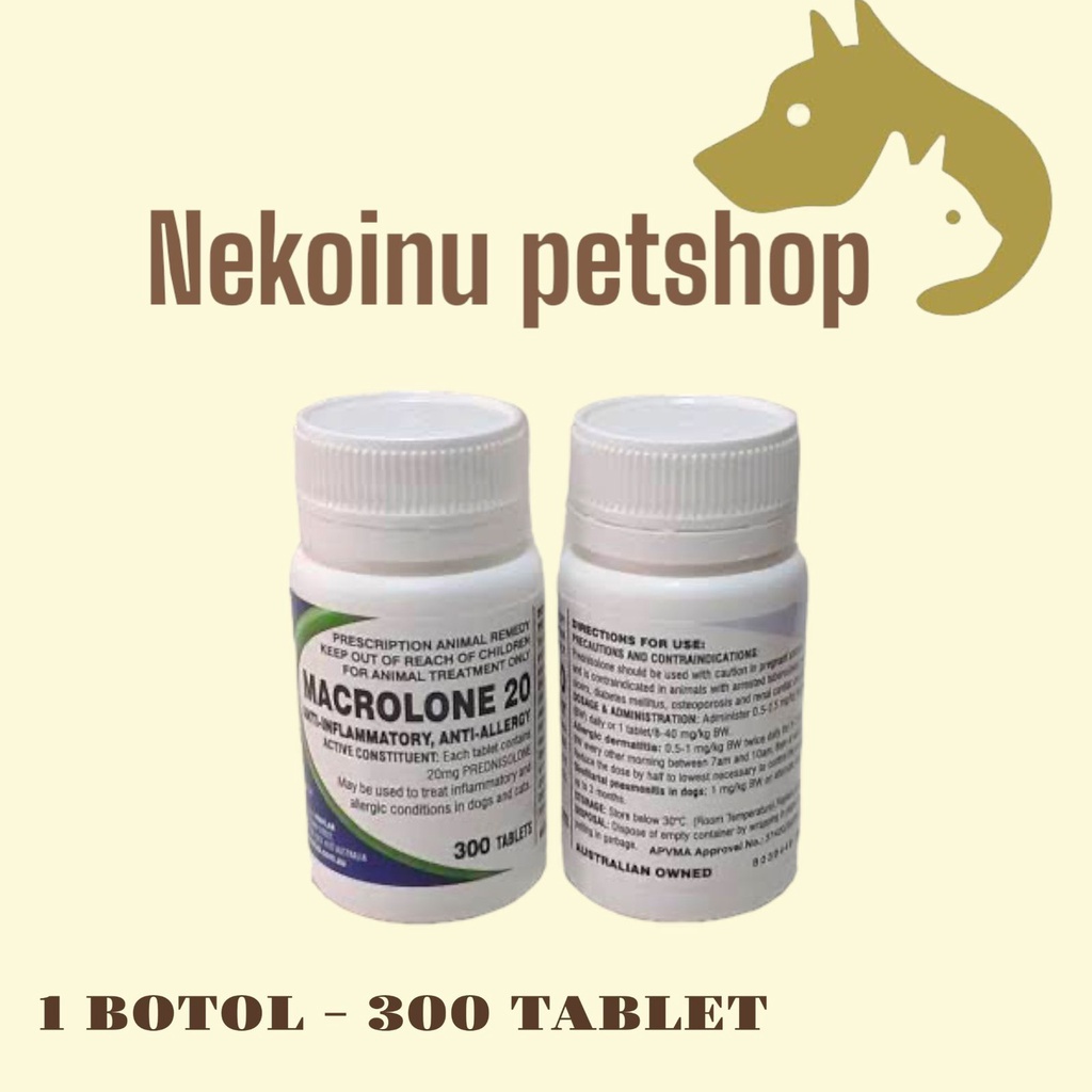 Jual Macrolone 20 - Obat Rematik / Anti Radang & Alergi Anjing Kucing ...