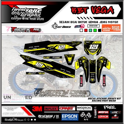 Jual DECAL RBT VEGA KUNING RACE DEKAL MOTOR HONDA YAMAHA REVO ABS FIT ...