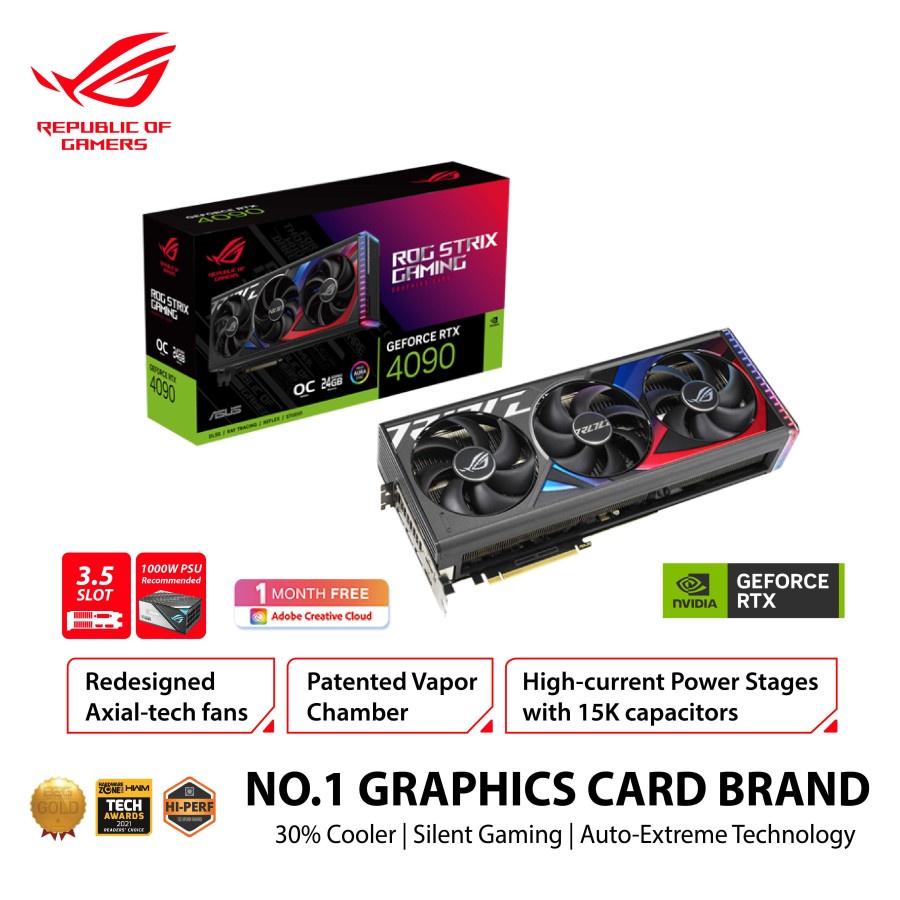 Jual ASUS ROG Strix GeForce RTX 4090 OC Edition 24GB GDDR6X | Shopee Indonesia