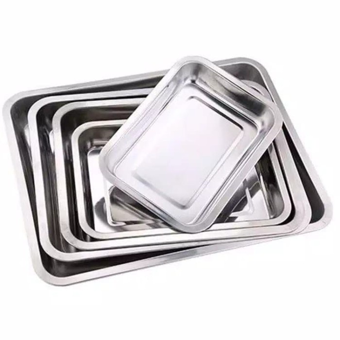 Jual NAMPAN STAINLESS PERSEGI / NAMPAN BAKI STAINLESS / BAKING TRAY NEW ...
