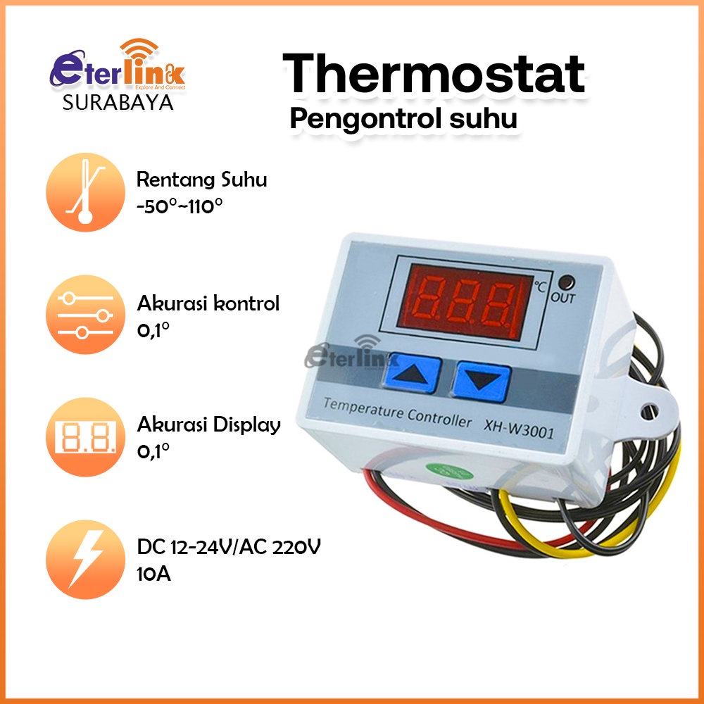 Jual Thermostat Digital AC 220V XH W3001 Termostat Alat Pengatur Suhu Panas Dingin Mesin Tetas ...