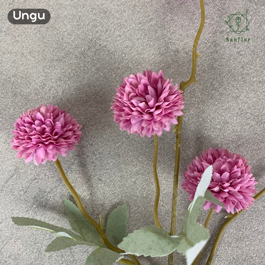 Jual BUNGA POMPOM K5 ARTIFICIAL FLOWER BAHAN KAIN PINGPONG CHRYSAN ...