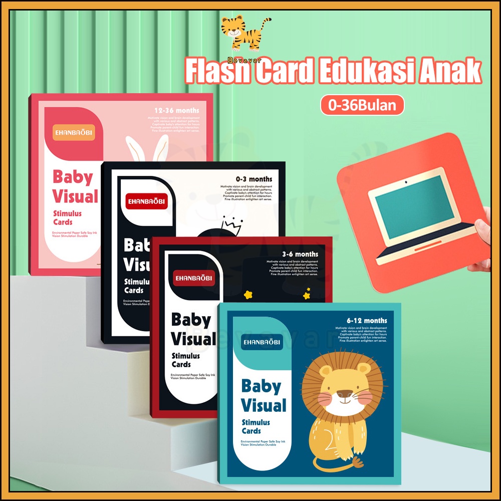Jual ID BEVAVAR Mainan Kartu Stimulasi Visual Bayi/Flashcard Bayi ...