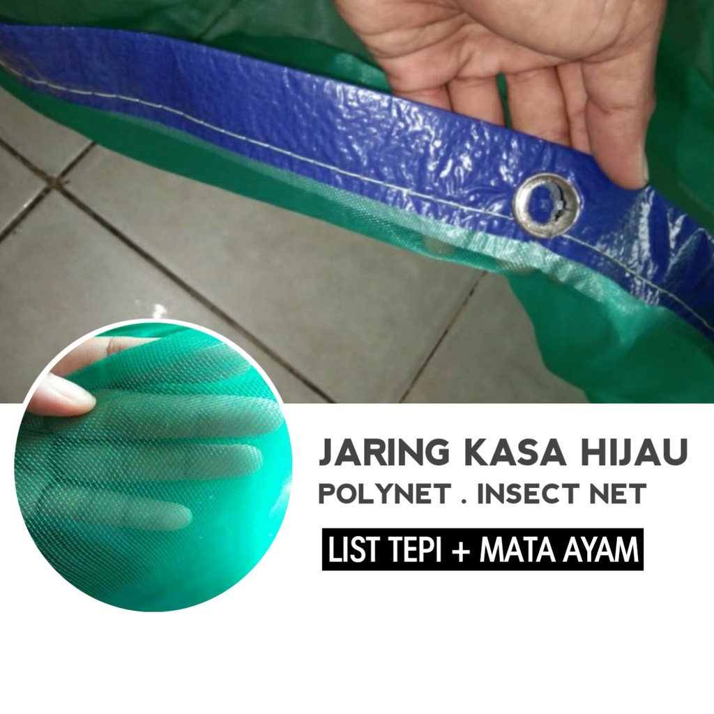 Jual Jaring Waring Kasa Hijau Insect Net Polynet Lebar 1 Meter Eceran List Tepi | Shopee Indonesia