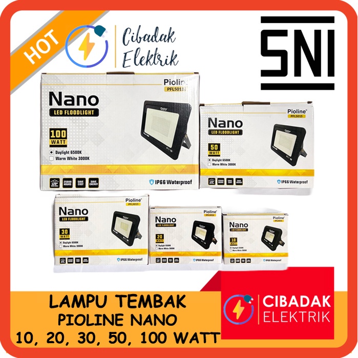 Jual LAMPU TEMBAK LED FLOOD LIGHT PIOLINE NANO 10 / 20 / 30 / 50 / 100 W / LAMPU SOROT | Shopee ...