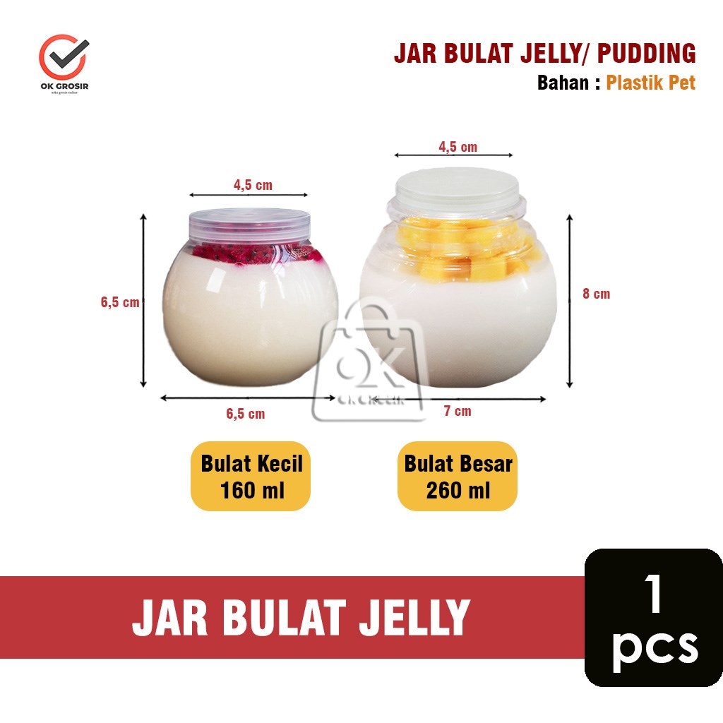 Jual Gelas Pudding Jar Bulat / Cup Jelly Puding Plastik (1 Pcs ...