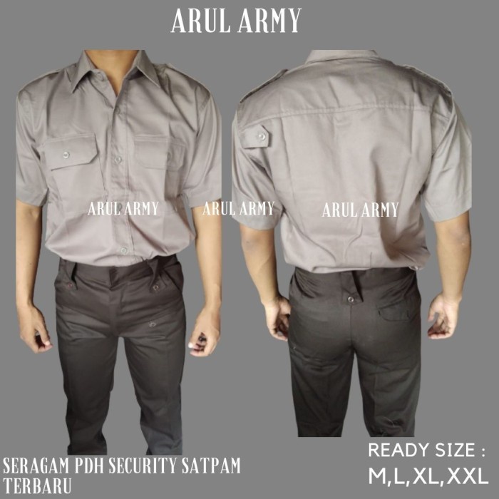 Jual baju seragam setelan pdh pdl security satpam keamanan safari - M | Shopee Indonesia