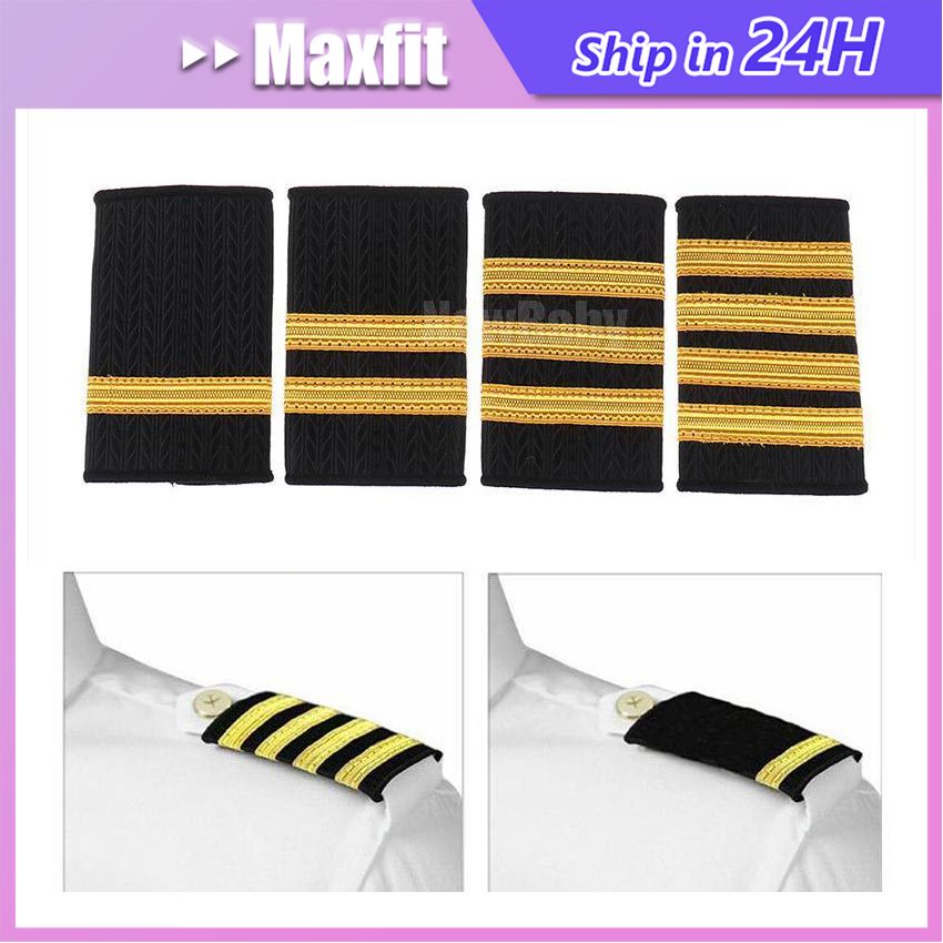Jual 2Pcs Pangkat Pilot Bar 1 2 3 4 Epoulete Pilot Epaulette Pilot ...