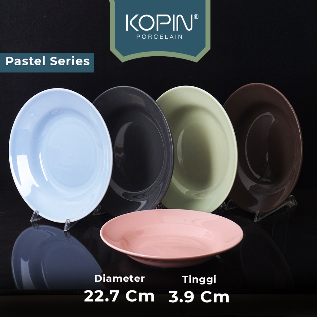 Jual KOPIN Piring Makan Standar Keramik Porcelain Warna Polos Diameter ...