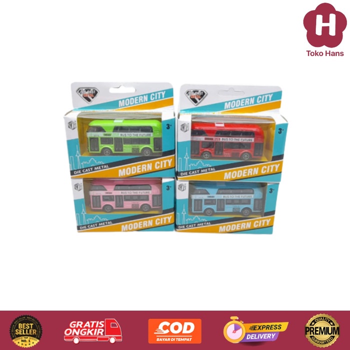 Jual Modern City Die Cast Metal London Bus Diecast Mobil Bus Tingkat ...