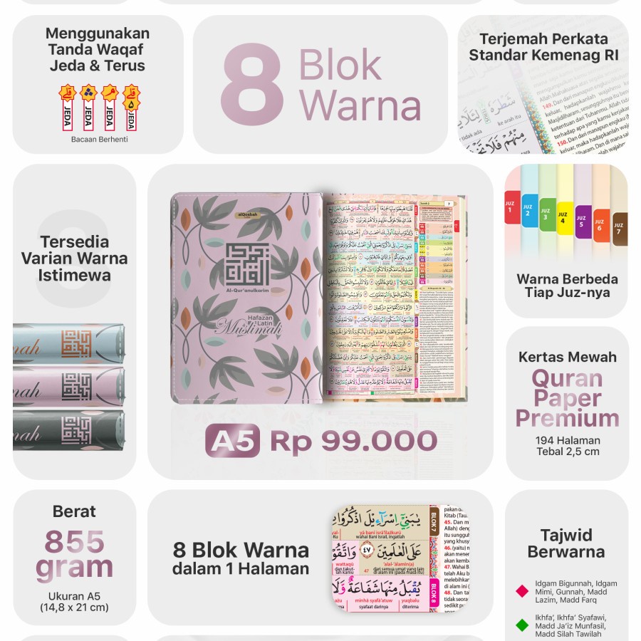 Jual Al-Quran Hafalan Perkata Latin HAFAZAN LATIN For MUSLIMAH SATIN ...