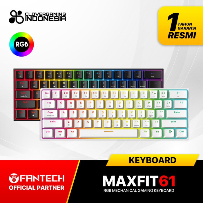 Jual Fantech MAXFIT61 RGB 60% - MAXFIT 61 Mechanical Gaming Keyboard ...