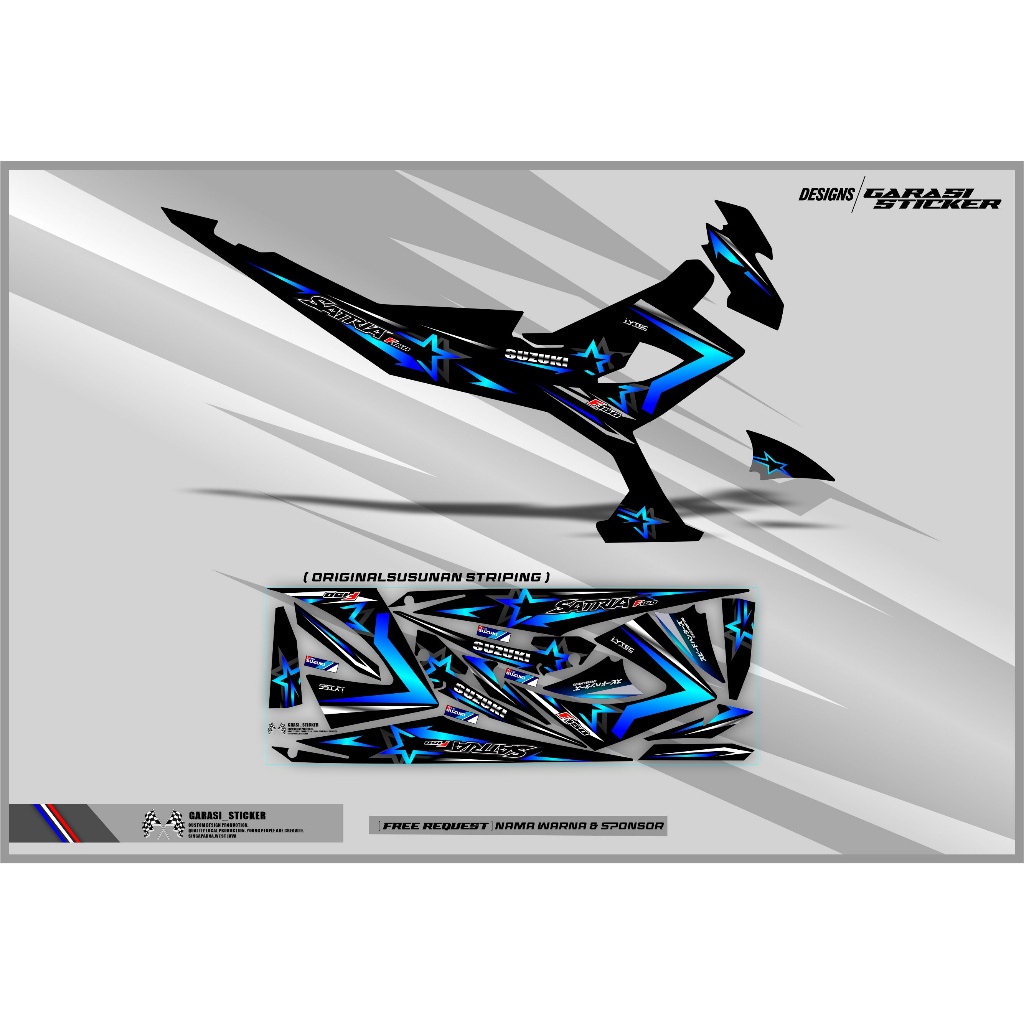 Jual Sticker Striping Stiker Sticker Motor Satria Fu Facelift STARS ...