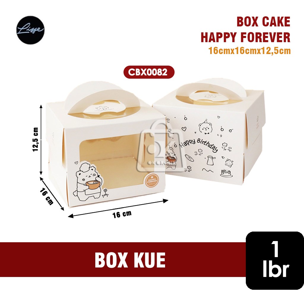 Jual Box Kue Ultah Happy Birthday Forever Dus Korea Cake (1 lbr ...