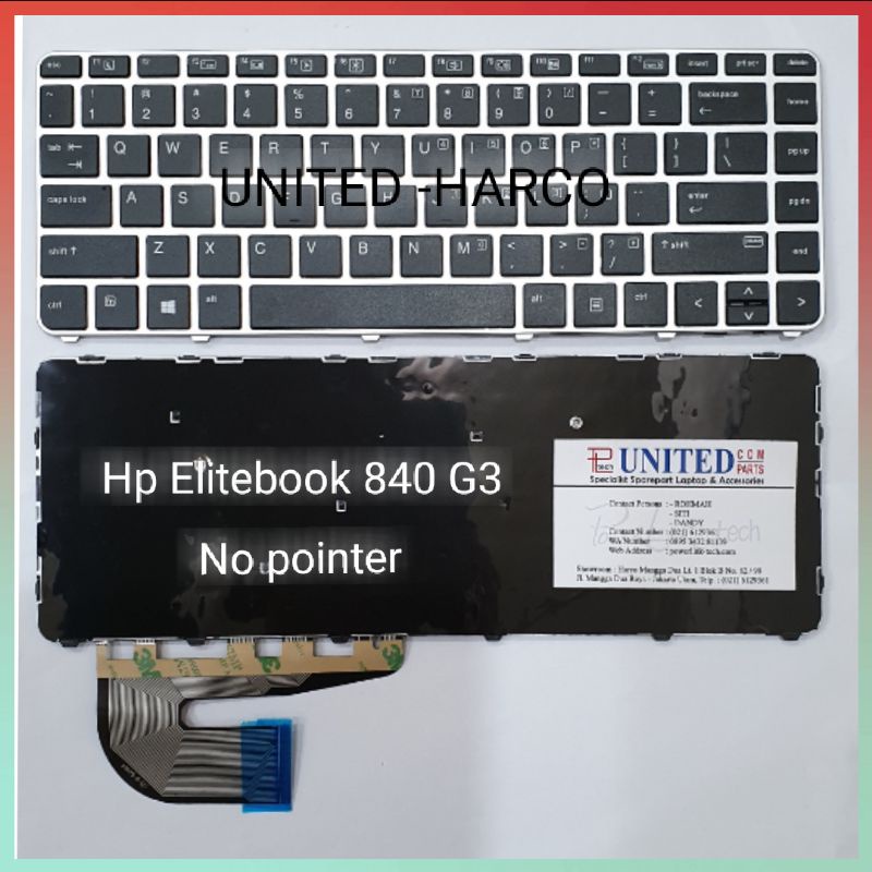 Jual Keyboard hp elitebook 840 g3 745 g3 848 g3 no pointer & backlit ...